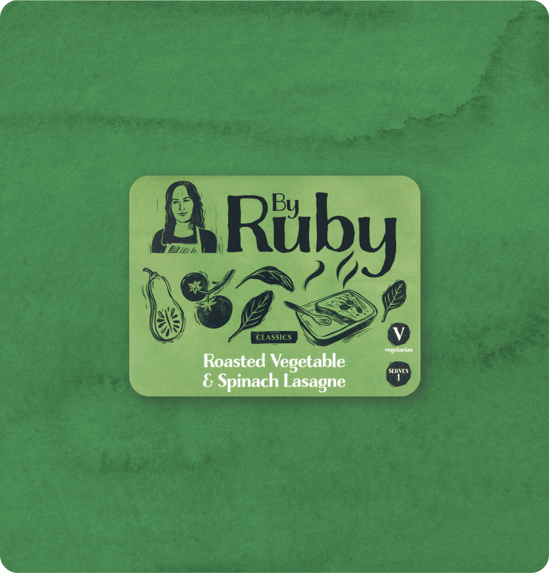 Roasted Vegetable & Spinach Lasagne | Healthy Vegetarian Frozen Ready Meals – byRuby